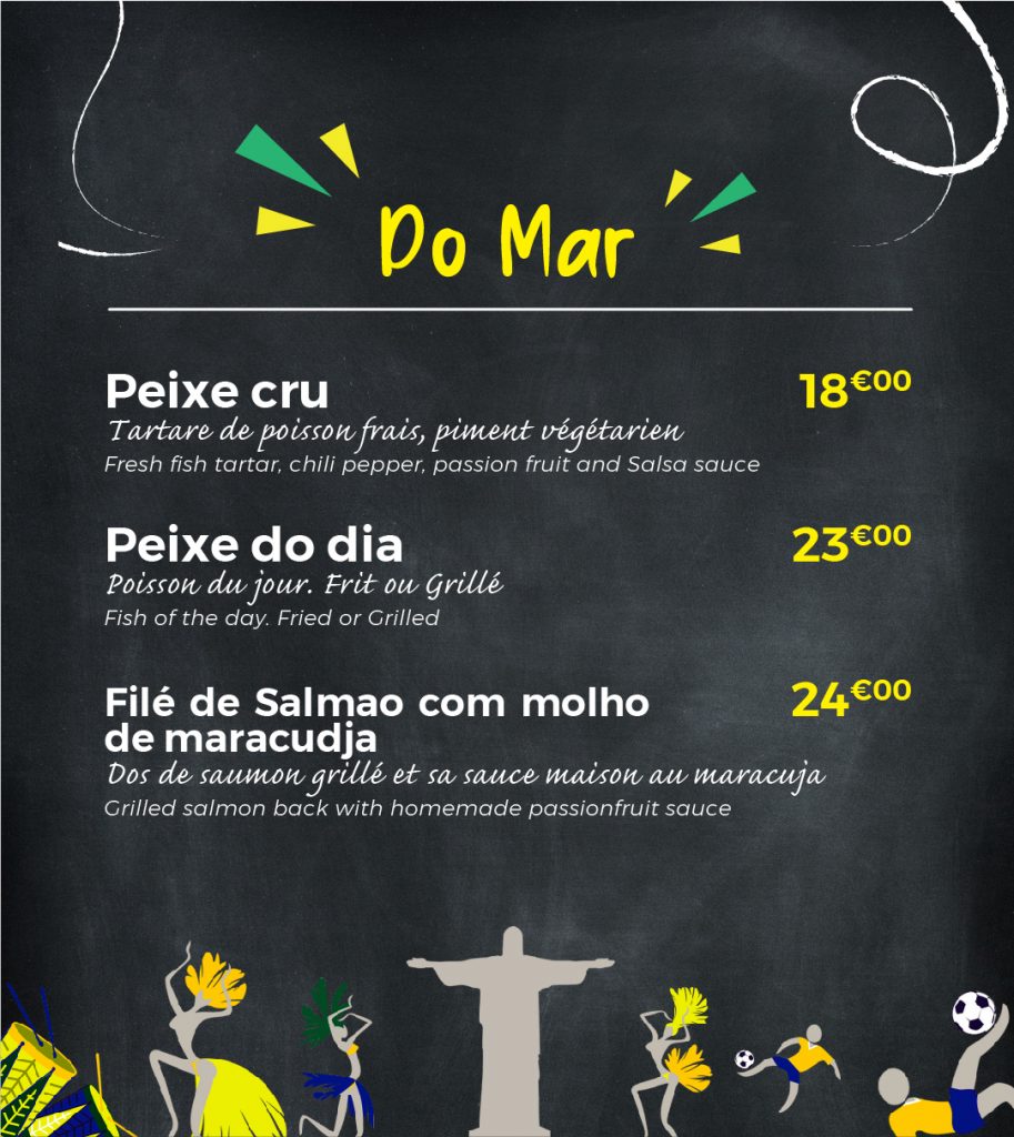 Menu - Favela Martinique